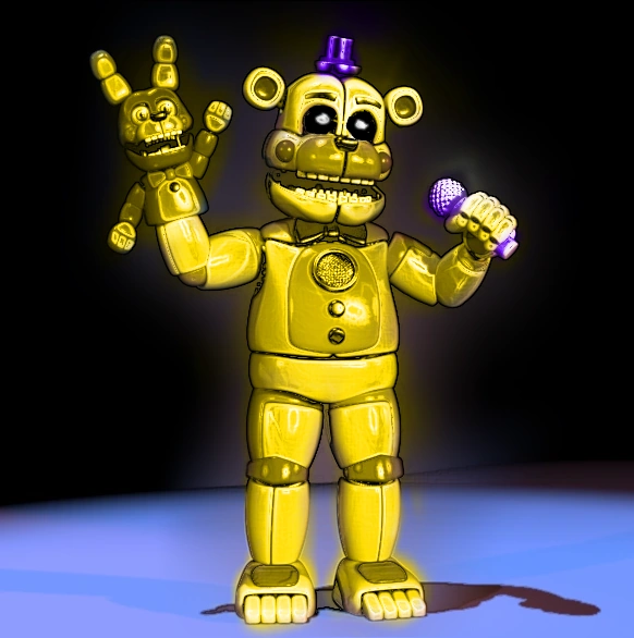 Meu funtime Golden freddy realista feito a mão por mim no celular | Fandom