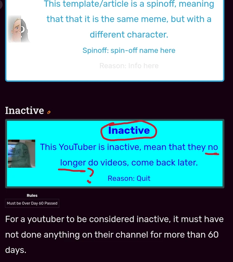 That is NOT the definition of the word "inactive" | Fandom