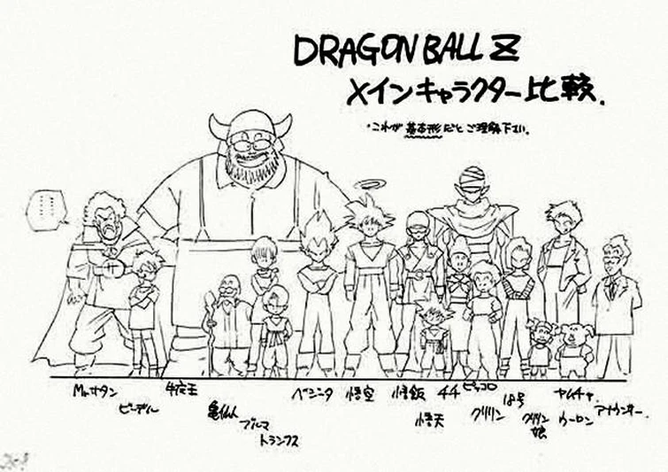 Dragon Ball's character height (based off model sheets and anime ...