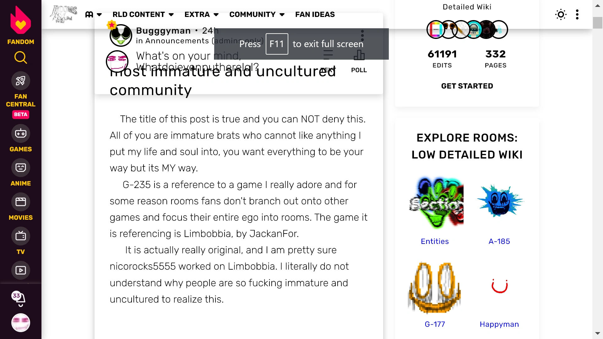 this is what the site looks like when it fails to load | Fandom