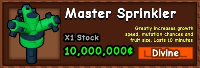 Master Sprinkler available | Fandom