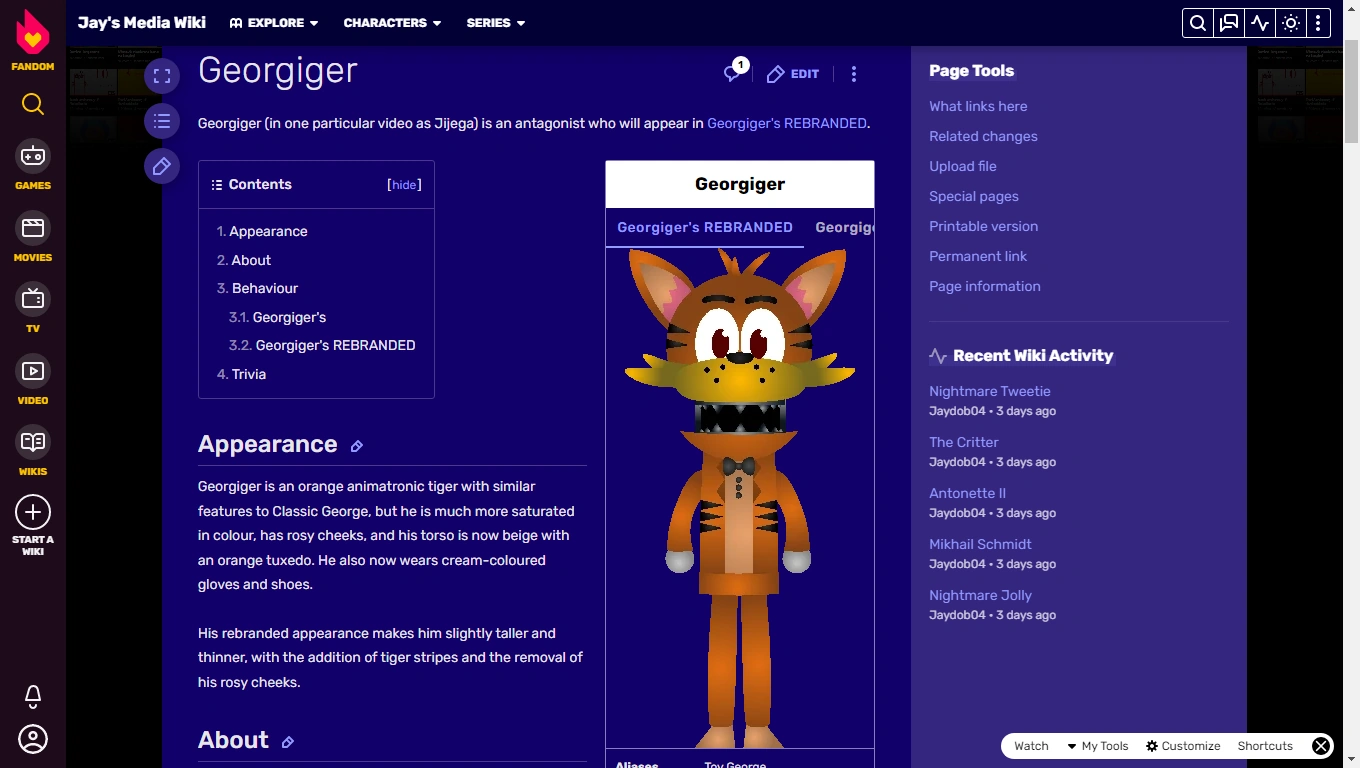 Georgiger's page got vandalized | Fandom