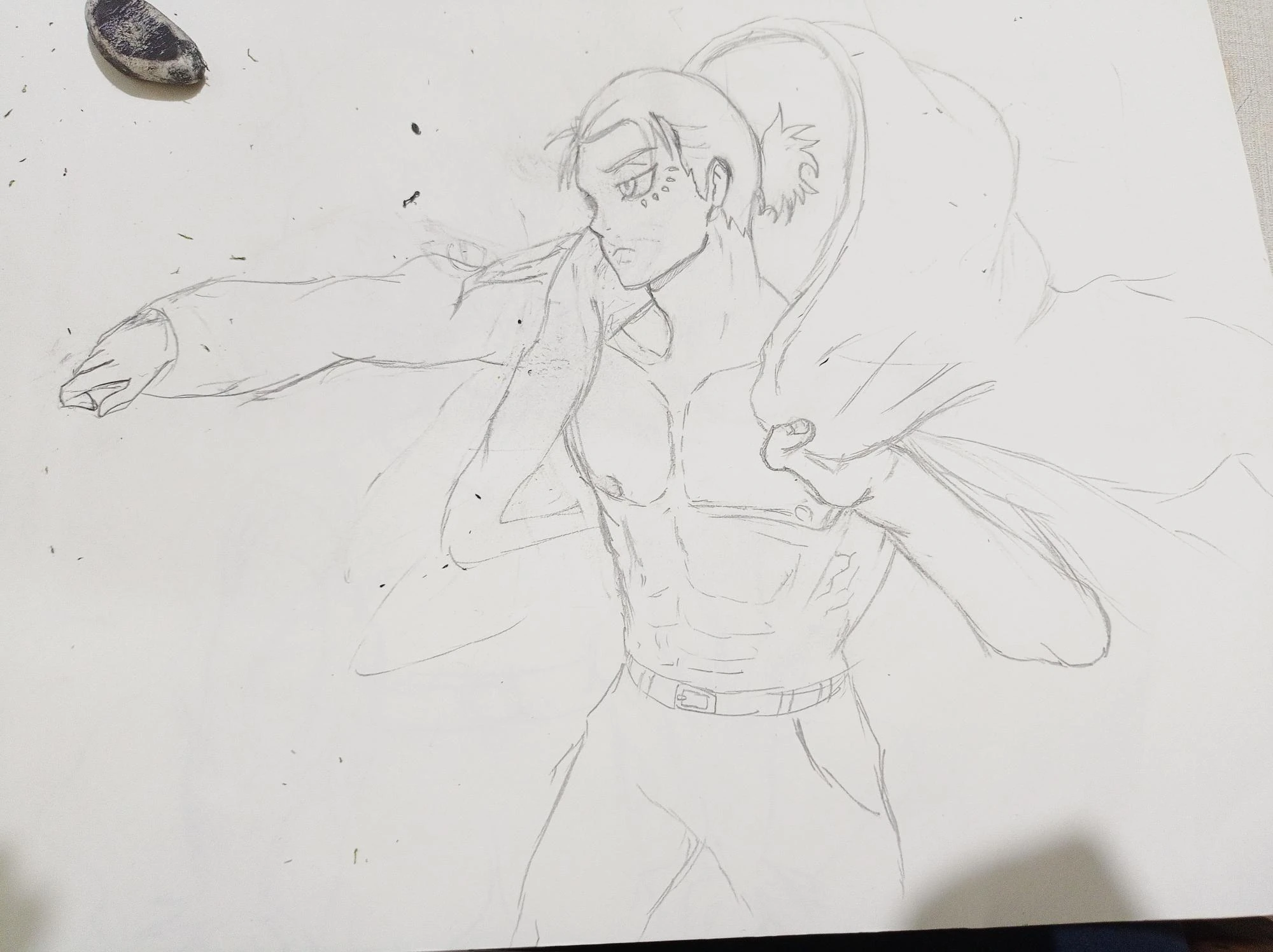 The jacket scene in progress | Fandom