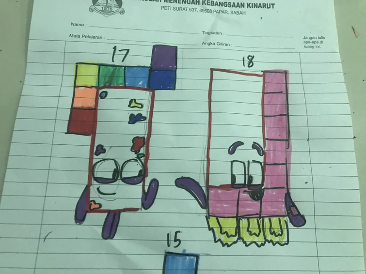 DAY 4 of making random numberblocks :17 18 15 & 0 + bonus! | Fandom