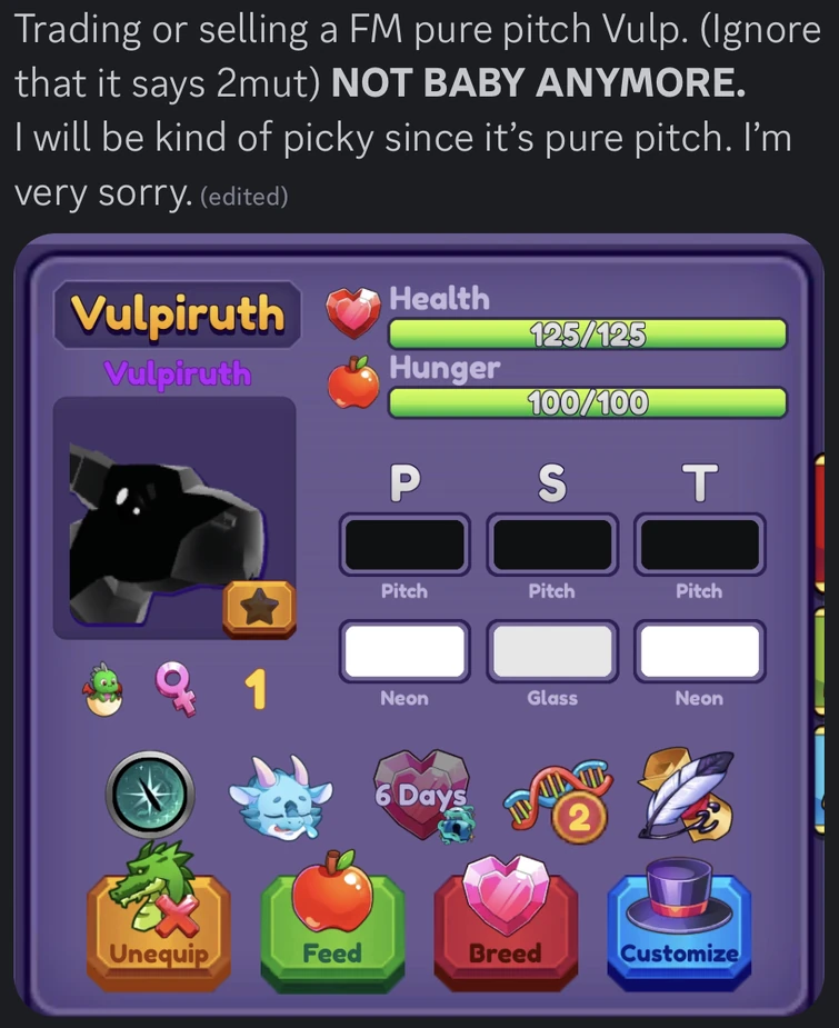 FM PURE PITCH VULP !! TRADE / SELL !! | Fandom