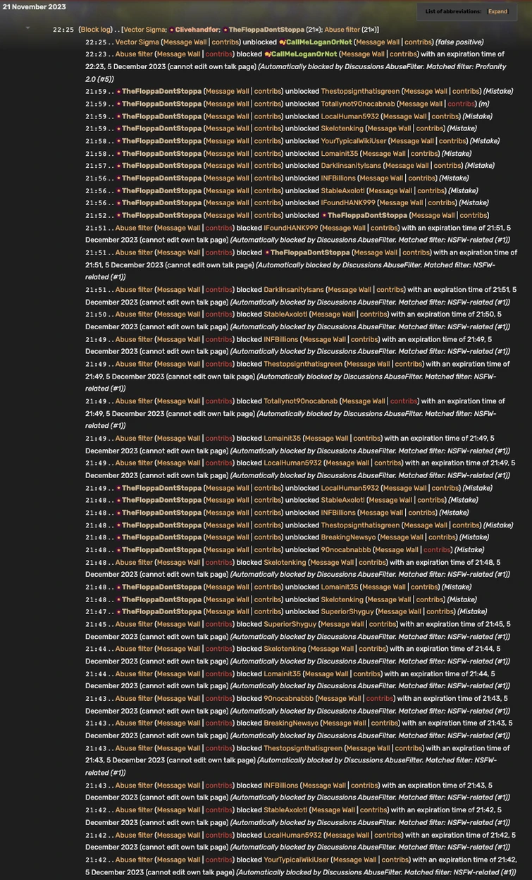 I screenshotted since the abuse filter isn't letting me post this lol | Fandom