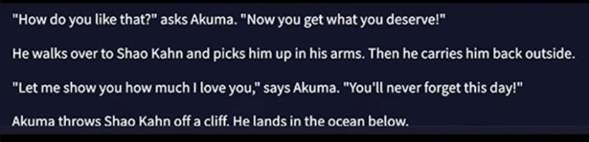 Akuma VS Shao Kahn cursed Alternate Ending | Fandom