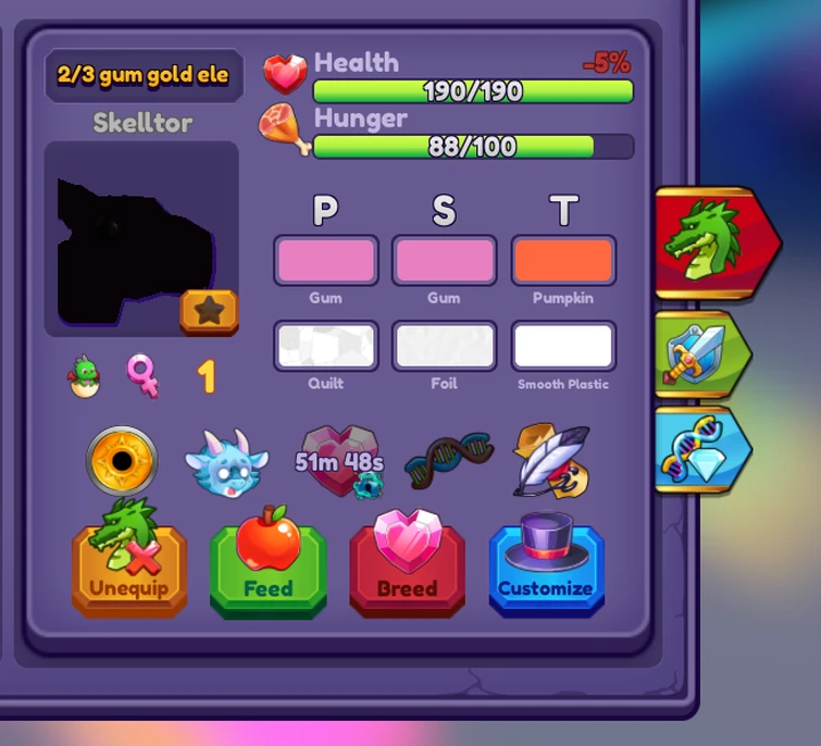 T/S shadow skelltor (2/3 gum, gold ele) | Fandom