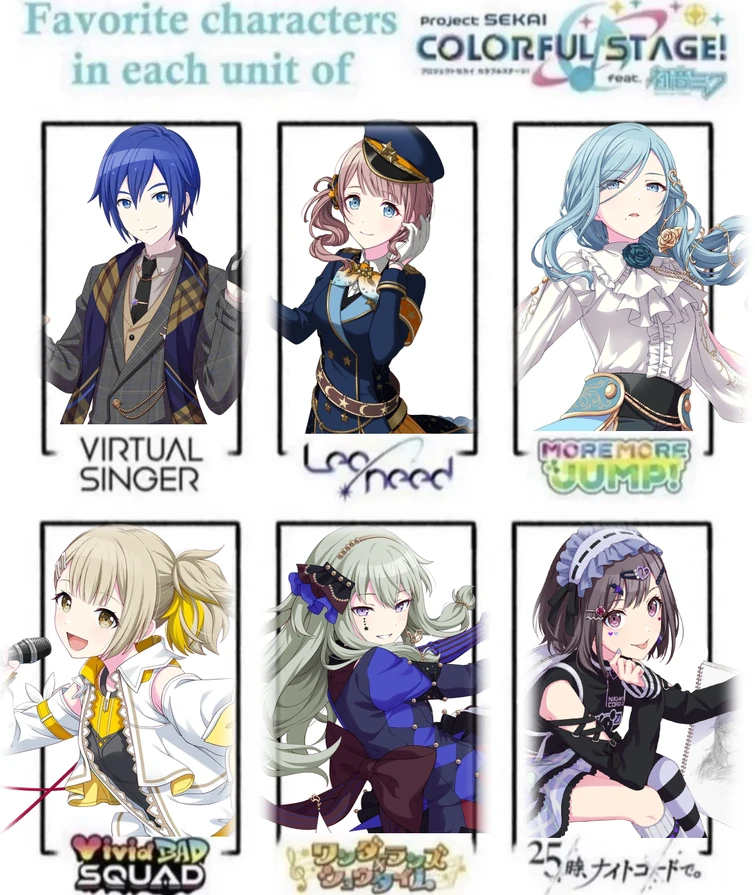 My Favorite Project Sekai Characters from each unit | Fandom