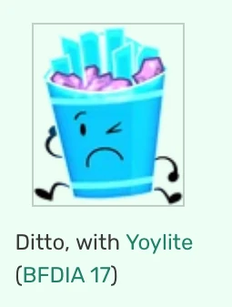 okay why is ditto everywhere in the BFDI wiki | Fandom