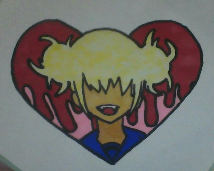 drew this toga heart ages ago but finally coloured it in | Fandom
