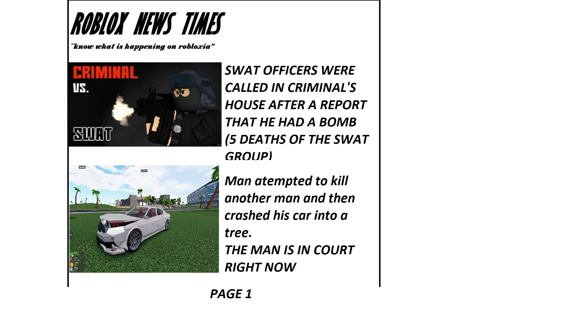 A Robloxian fan-made news paper | Fandom