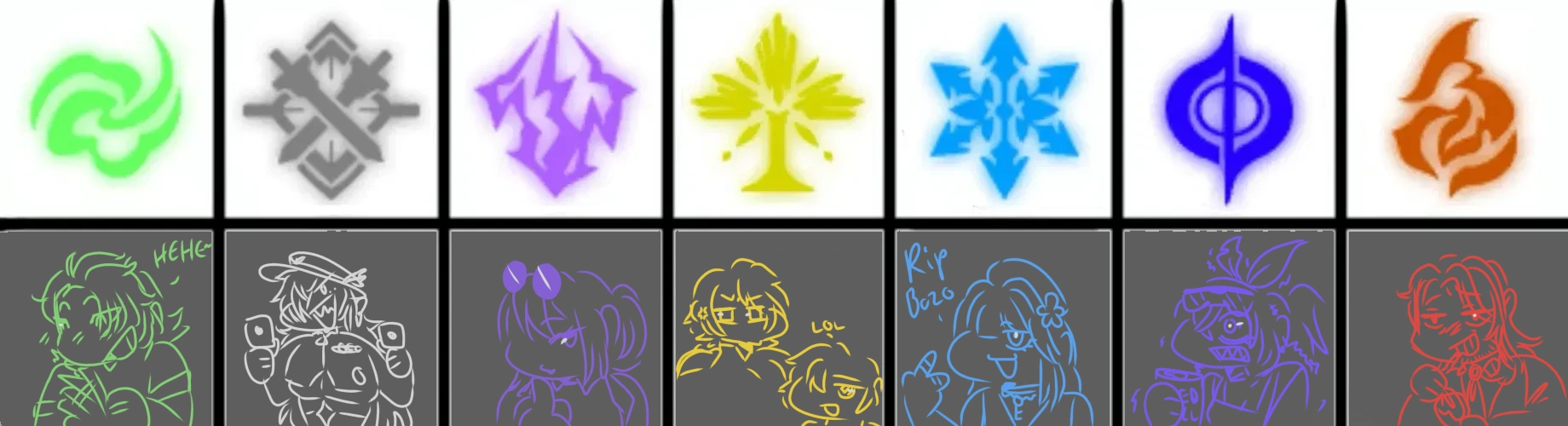 Drew my favorite character of each element! | Fandom