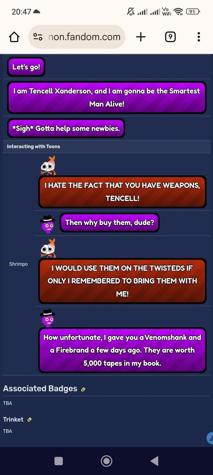 Tencell interactions with Toons | Fandom