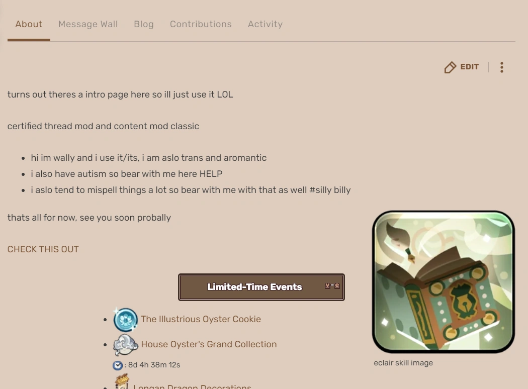 editing my user page is very fun actually like look at this | Fandom