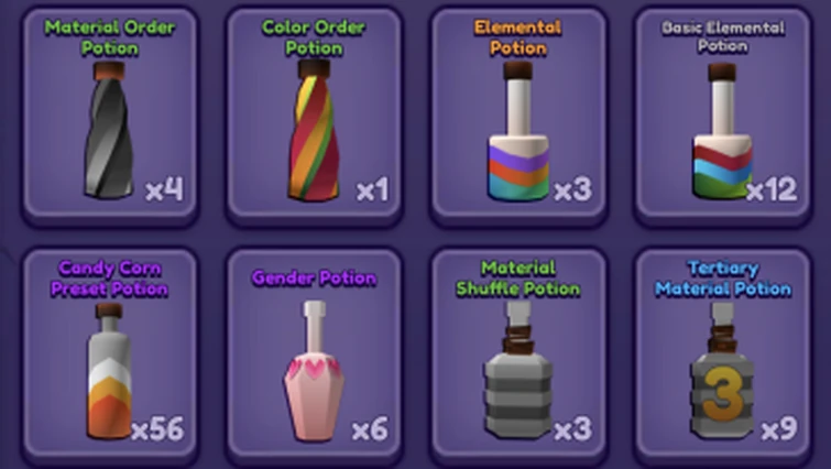 LF: Solarizon/Skyrix and/or Mutation potions. | Fandom