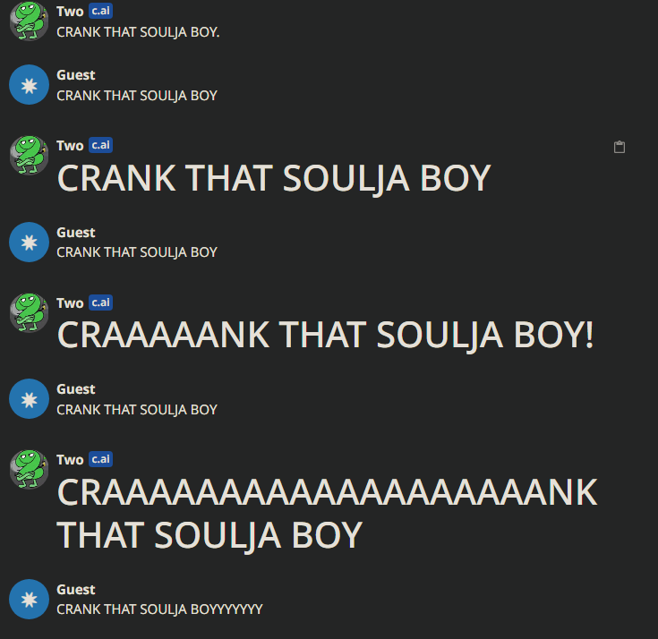 had this interaction with Two on c.ai | Fandom