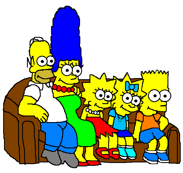 The Simpsons on the couch but Maggie is a Twin | Fandom