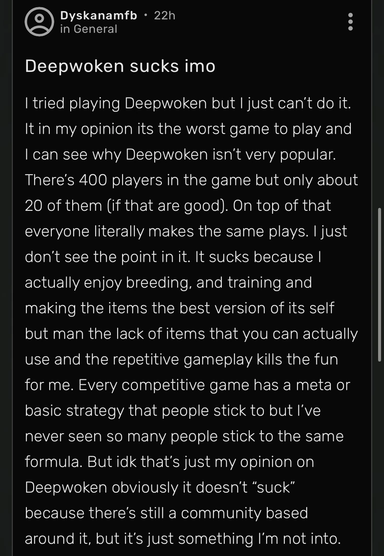 Deepwoken is just…meh… | Fandom