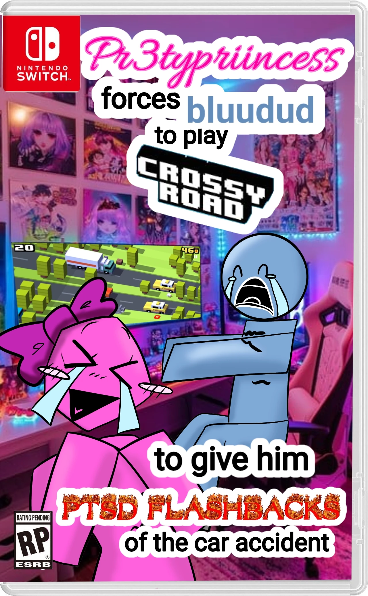 Pr3typriincess forces bluudud to play crossy road to give him ptsd flashbacks of the car ...