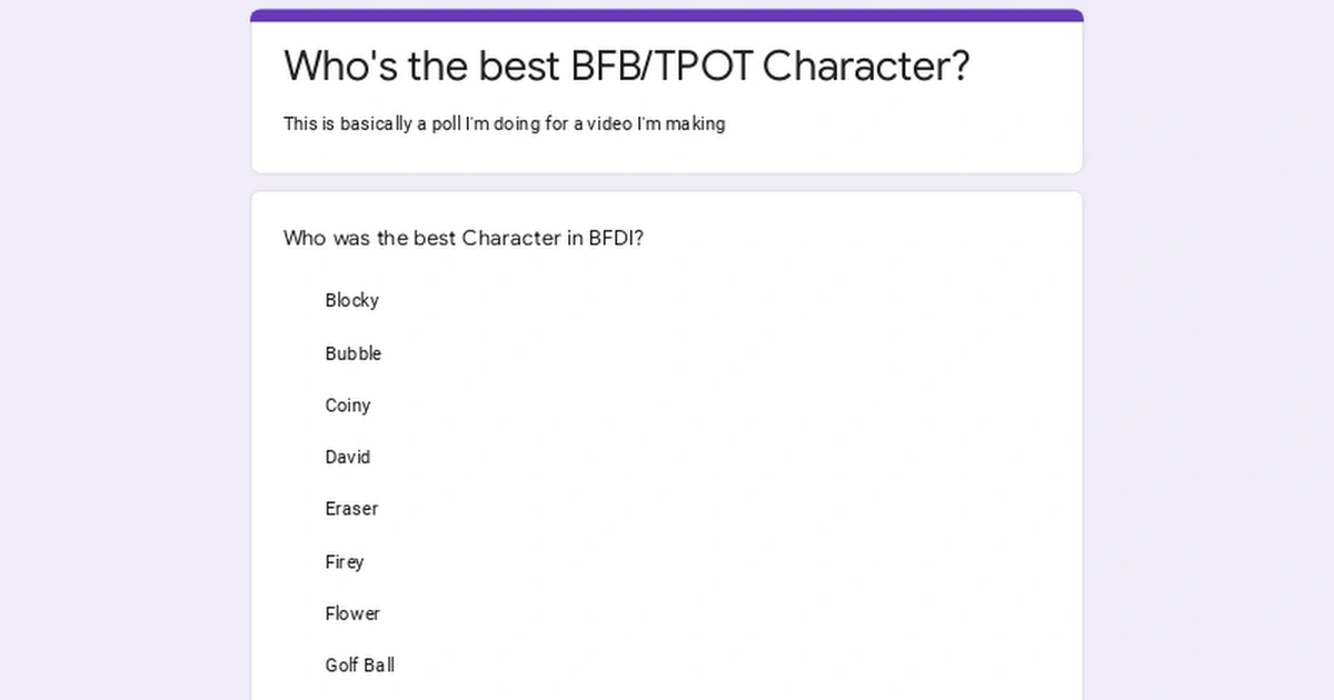 BFB Popularity Poll | Fandom