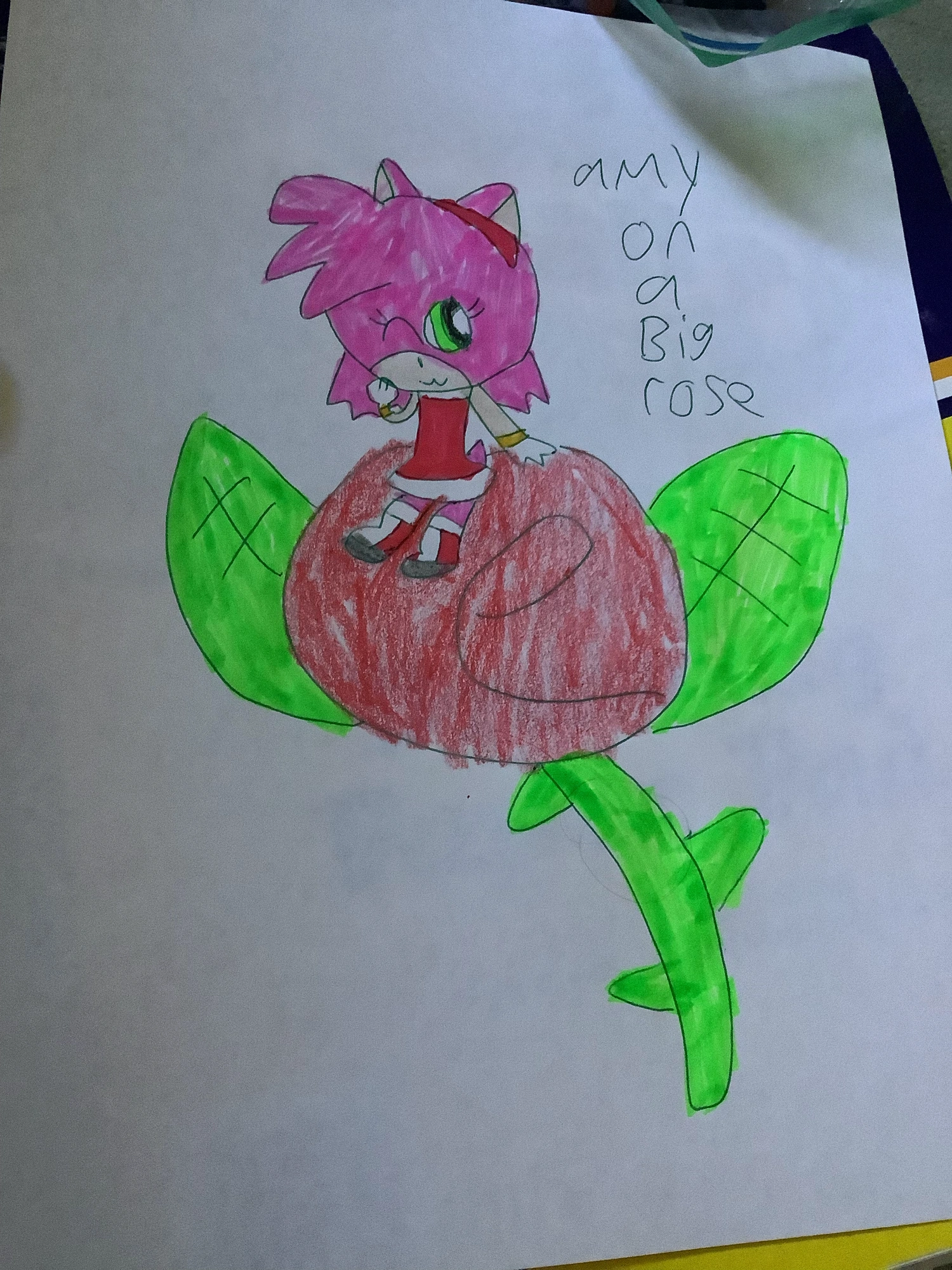 Chibi Amy rose on a big rose | Fandom