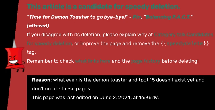 I love the new speedy delete template | Fandom