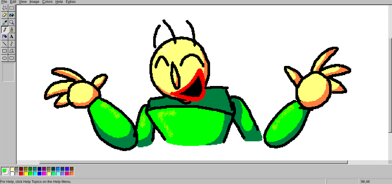 tried to draw baldi in this weird paint website that kinda emulates old ...