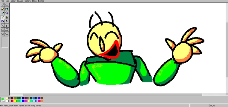 tried to draw baldi in this weird paint website that kinda emulates old ...