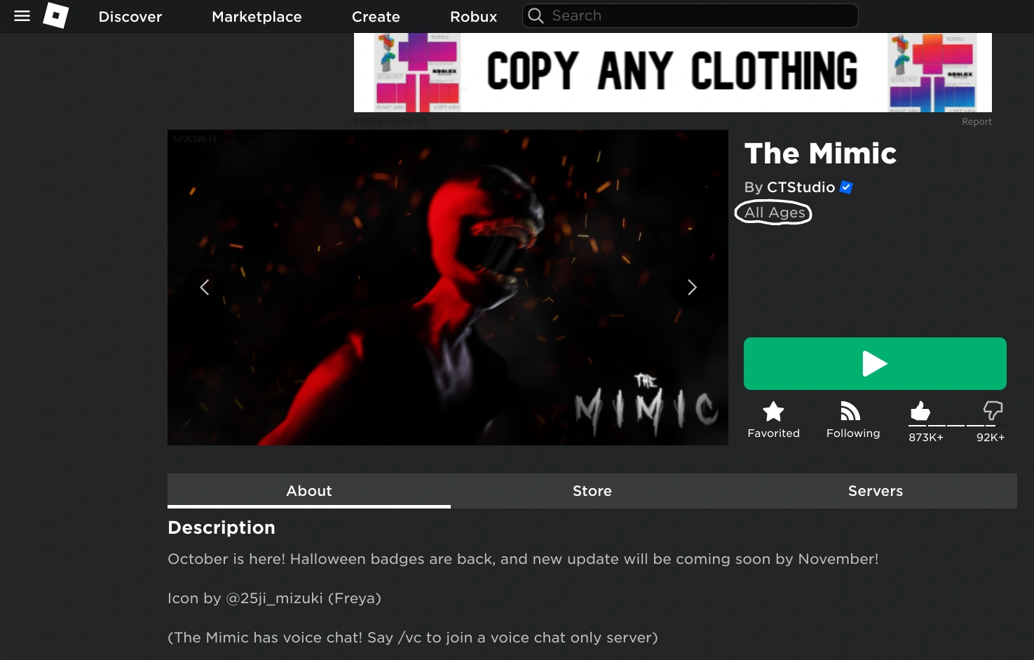 The fact that the mimic is now all ages. | Fandom