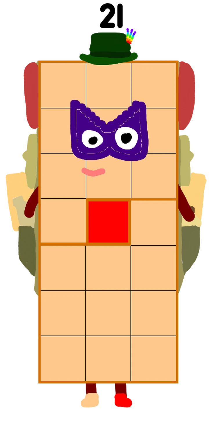 Her backpack is added on my redraw of Numberblocks 21 | Fandom