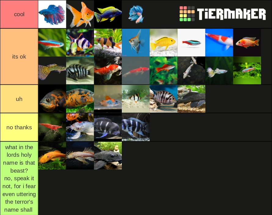 fish tierlist repost | Fandom