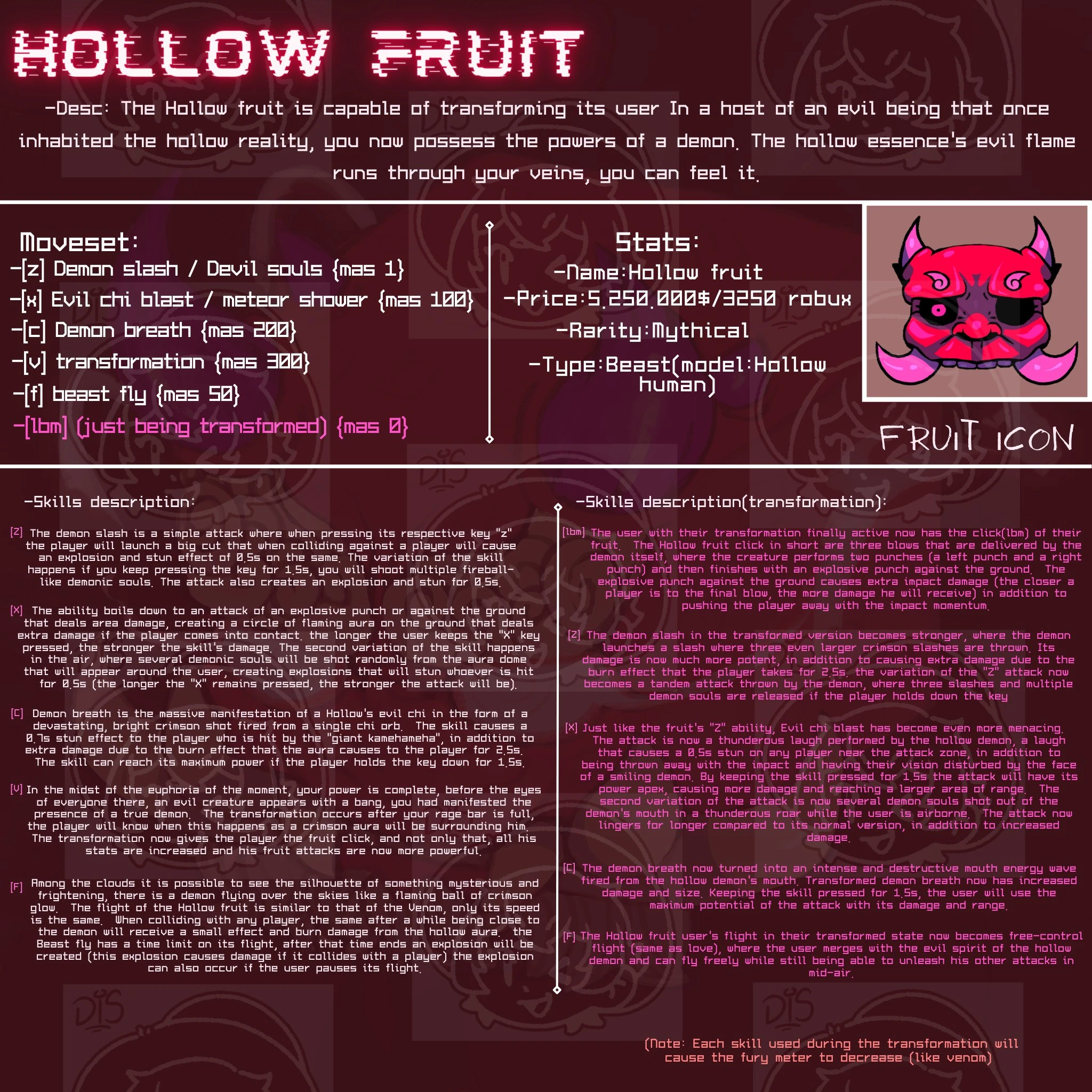 The Hollow Fruit's Moveset, Description, etc. Made by disardo1 on Twitter. Hope You Enjoy! | Fandom