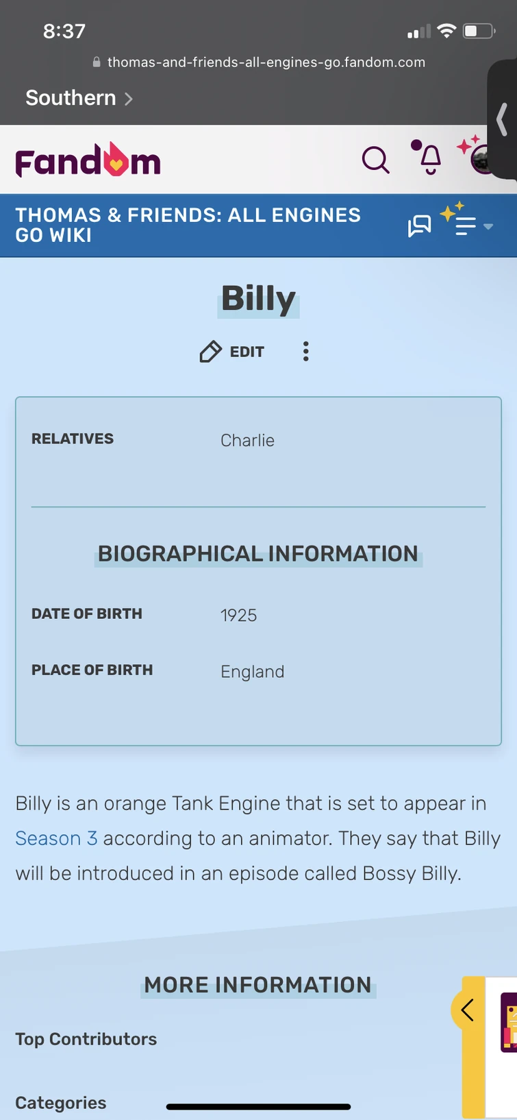Who put Billy on this wiki? | Fandom