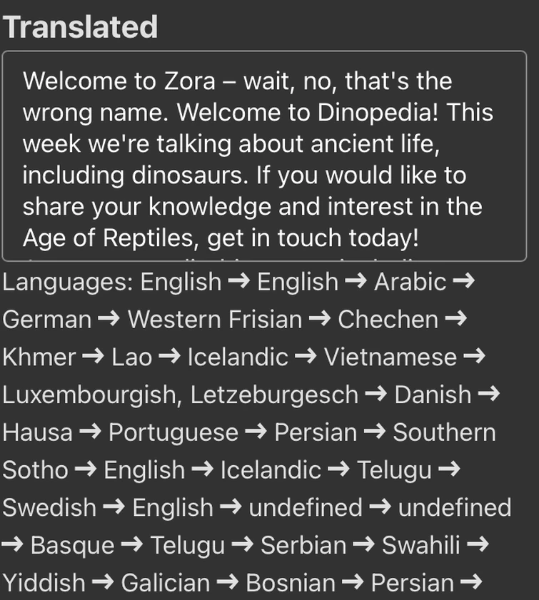 Google Translating the Dinopedia welcome message 100 times | Fandom