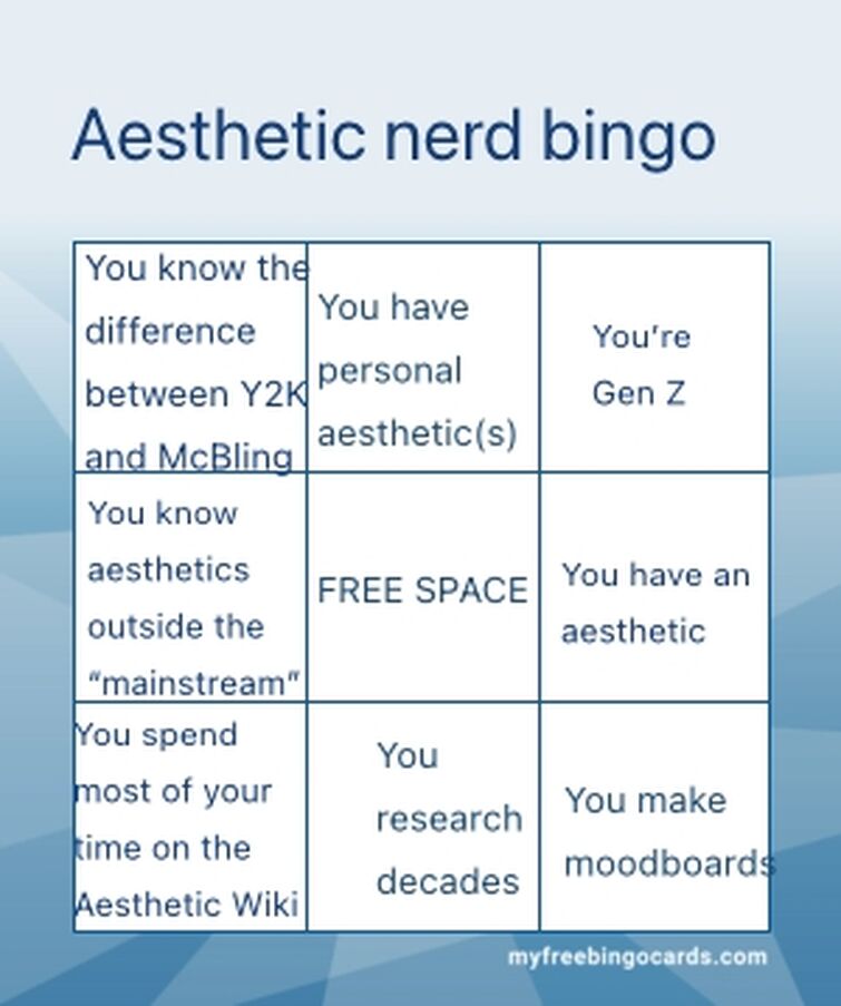 Aesthetic nerd bingo | Fandom