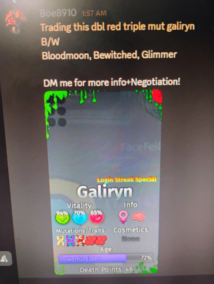 Trading triple mut dbl red galiryn | Fandom