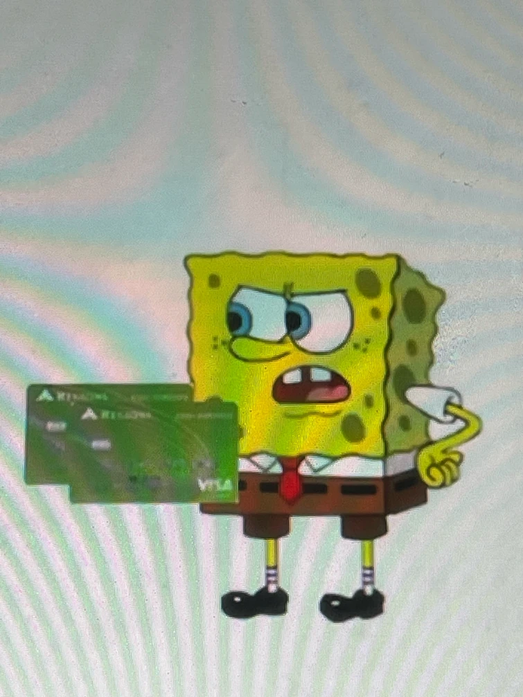 Spongebob with two credit cards | Fandom