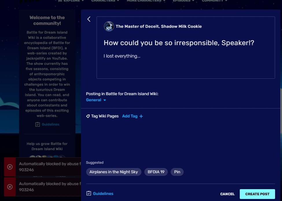 the evil abuse filter.... | Fandom
