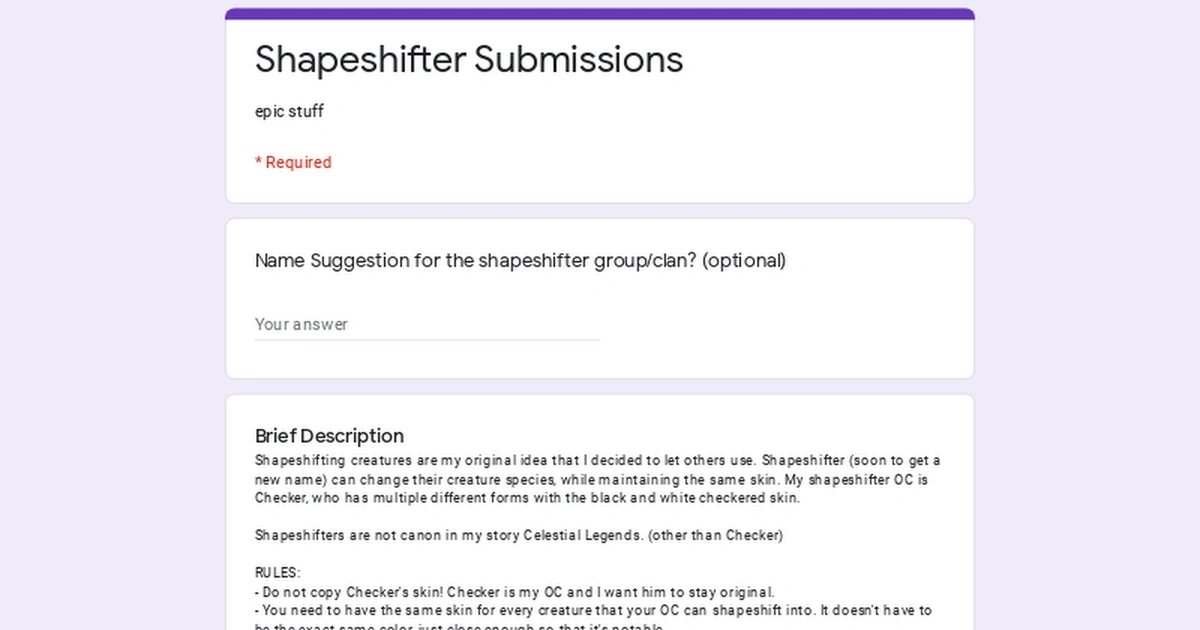 Epic Shapeshifter OCs | Fandom