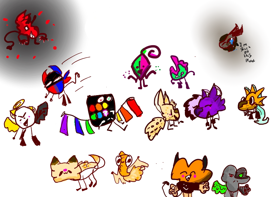 all of my ocs drawn together! | Fandom