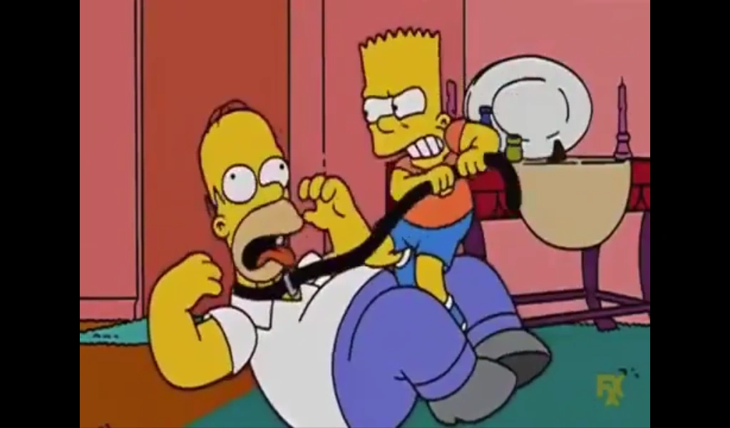 all the scenes where bart chokes homer i could find | Fandom