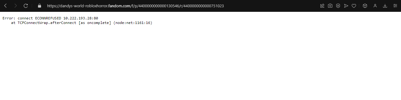 Error code bug thingy, SIGH!!!! i cannot access the dandy's world wiki ...