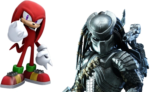Knuckles (and many echidnas) are "a little" similar to the Predators ...