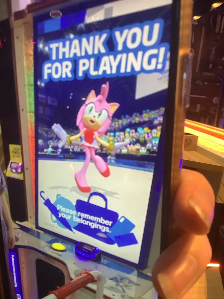 Amy rose in the thank you for playing screen | Fandom