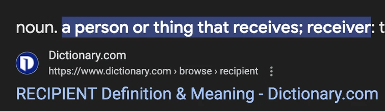 what does recipient's username mean | Fandom