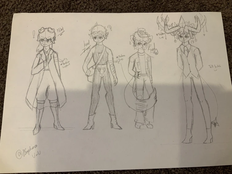 Day one of FINALLY drawing my official canonical designs of dsmp ...