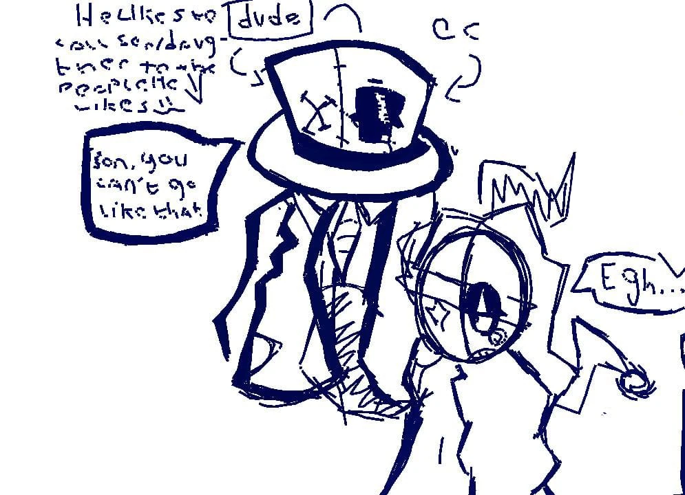 Mini thing I made about Hat dude and Astro (That's his placeholder name ...