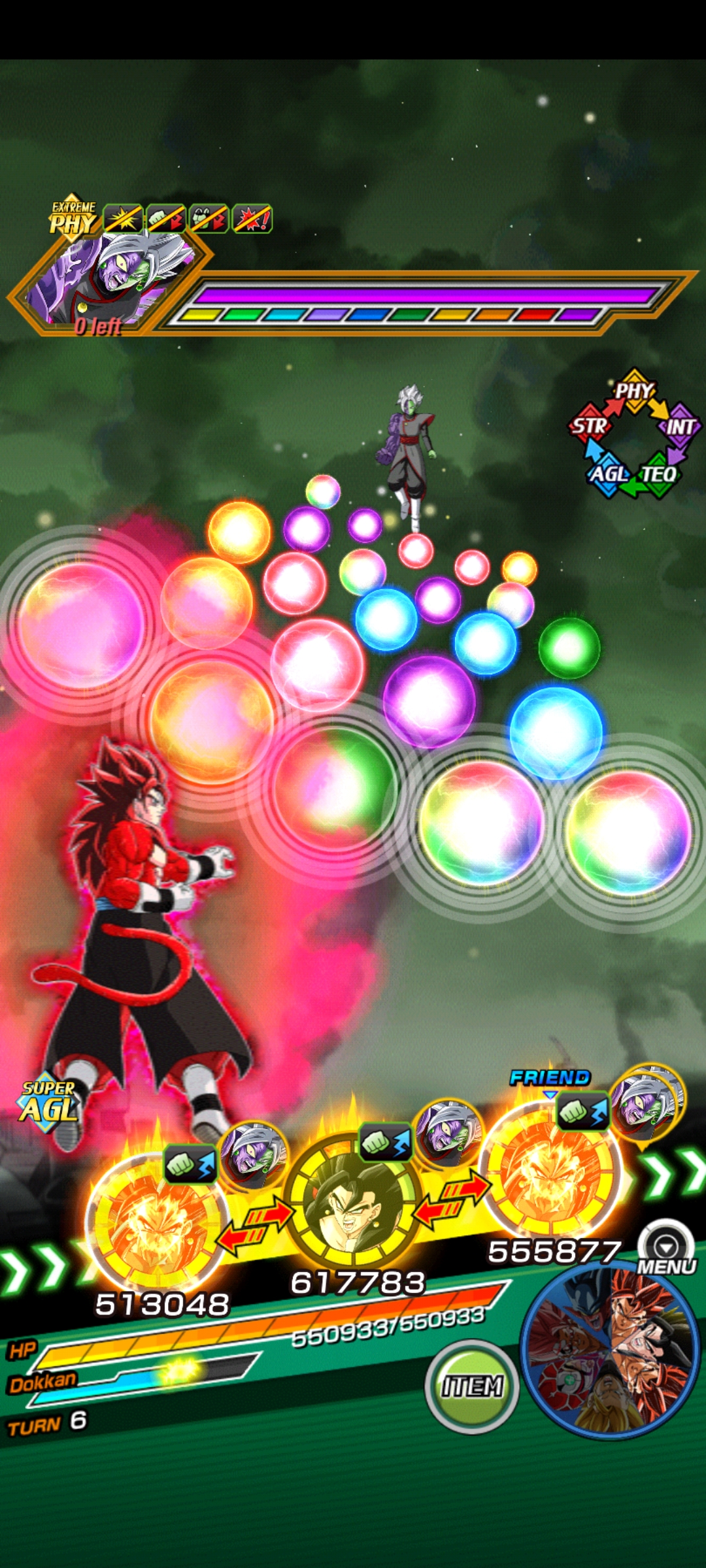 79% AGL Super Full Power Saiyan 4 Limit Breaker Vegito vs PHY red zone Fusion Zamasu's super ...