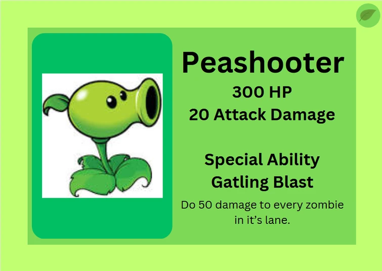 Peashooter Trading Card | Fandom